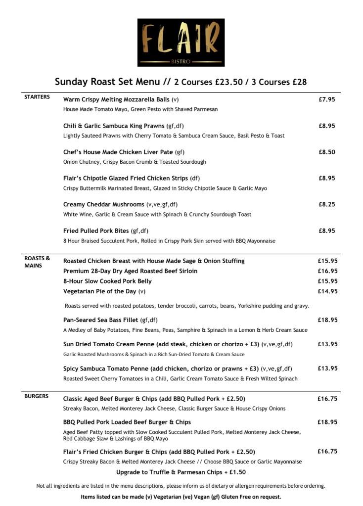 Set Menu – Flair Bistro