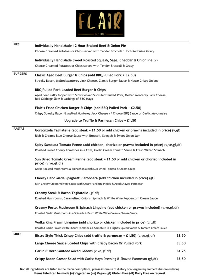 Set Menu – Flair Bistro