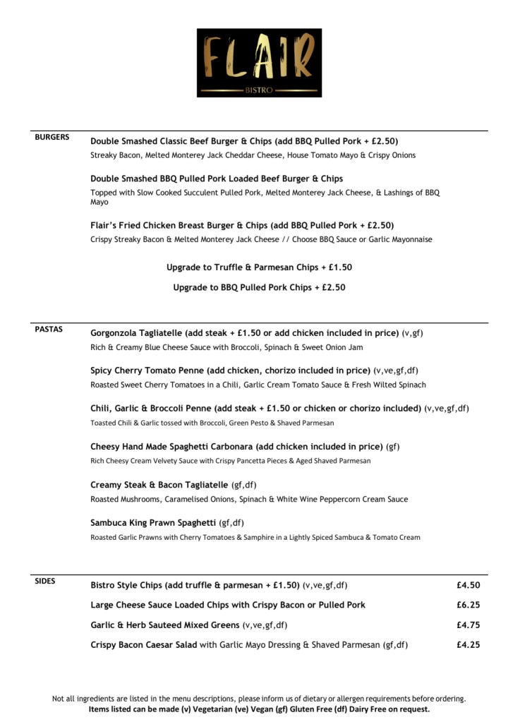 Set Menu – Flair Bistro
